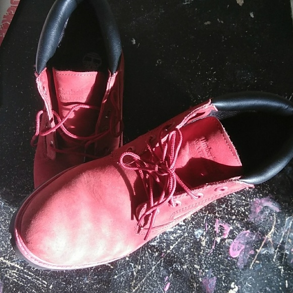 Timberland | Shoes | Red And Black Timberlands | Poshmark